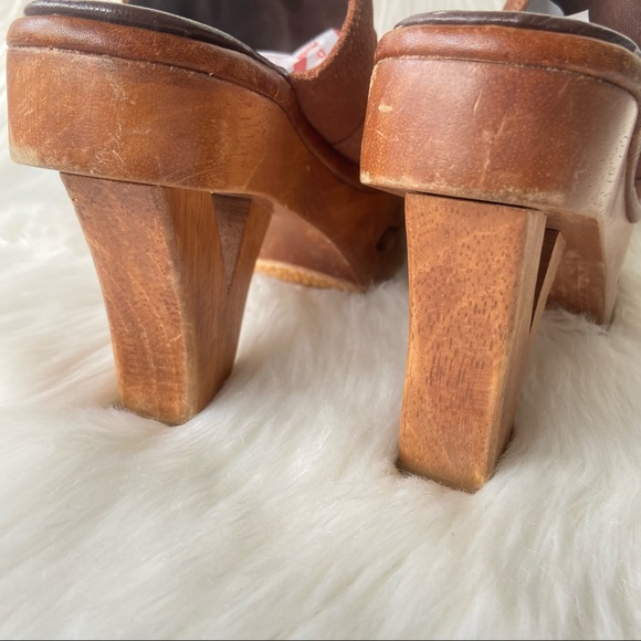 Vintage | Shoes | Vintage 97s Wood Suede Platform Clogs | Poshmark